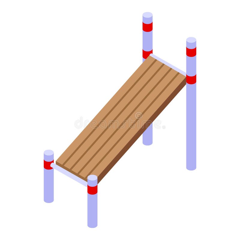 Wooden Bench for Abdominal Exercises Isometric View Stock Vector ...