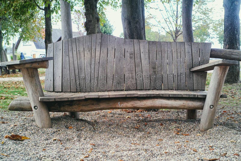 Wooden Bench on the Autumn Birch Trees Background Mannheim Stock Photo ...