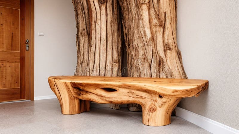 Wooden Bench at the Entrance of the House. Stock Illustration ...