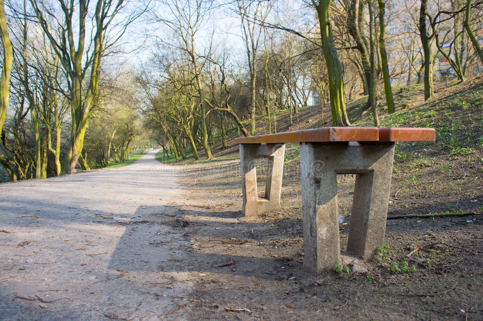 Wooden bench stock image. Image of footpath, bench, outdoor - 39313445
