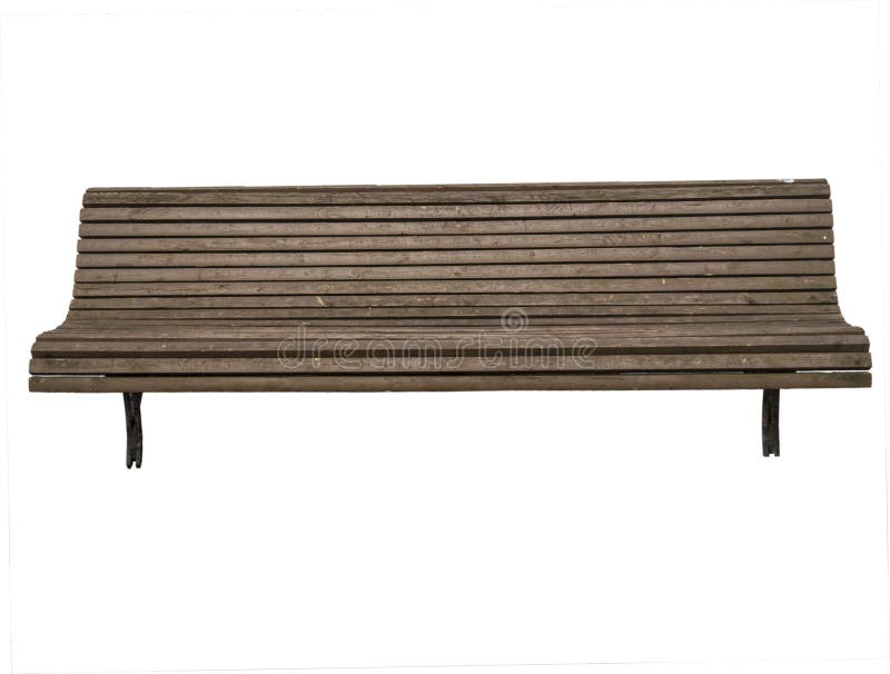 Wooden Bench Front View Isolated on White Stock Photo - Image of ...
