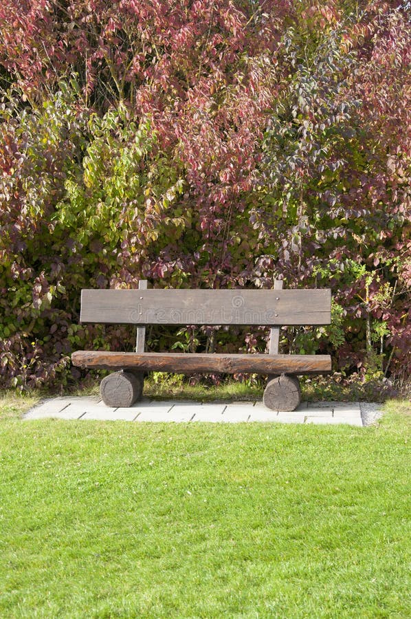 A Wooden Bench at a Golf Course in Autumn, Germany Stock Image - Image ...