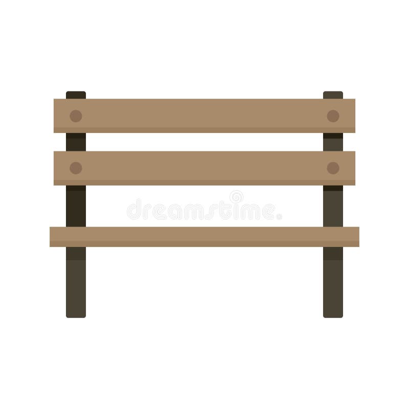 Wooden Bench Icon Flat Isolated Vector Stock Vector - Illustration of ...