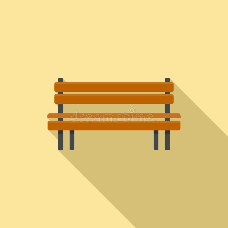 Wooden Bench Icon, Flat Style Stock Vector - Illustration of aged ...