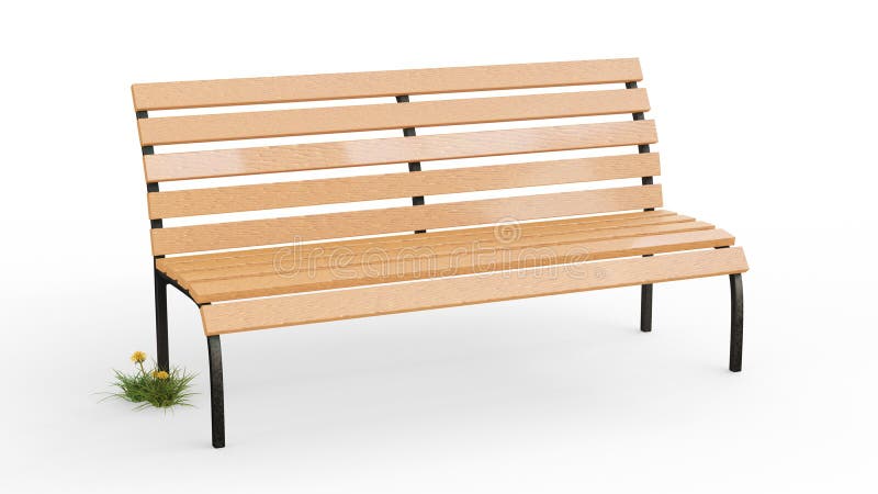 A Wooden Bench Isolated on a White Background Stock Illustration ...
