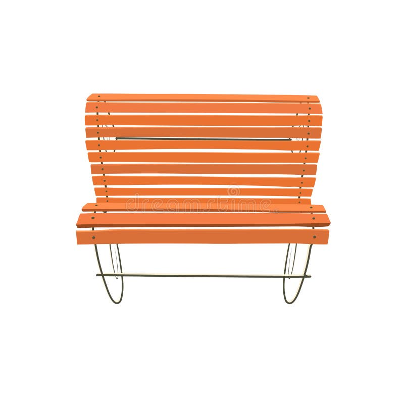 Wooden Bench Isolated on White Background. Park Brown Vector Bench in ...