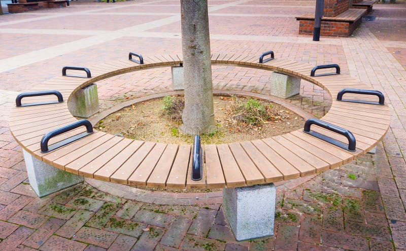 Wooden bench stock image. Image of circular, architecture - 64878185