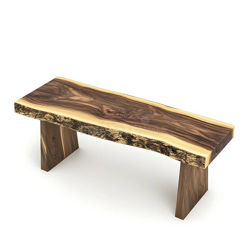 A Wooden Bench with a Natural Wood Grain Stock Image - Image of ...