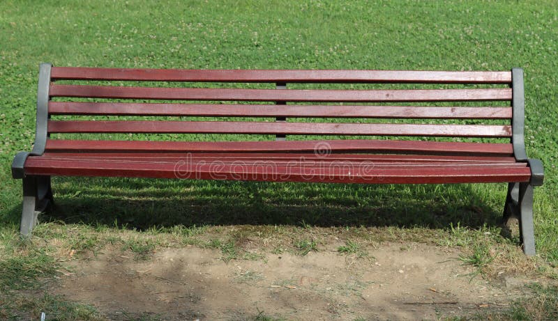 Wooden bench in the park- stock image. Image of green - 256858003