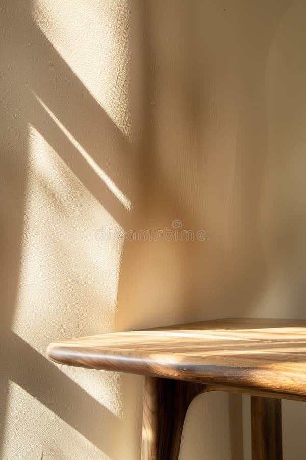 Wooden Bench, Placed Next To a Column Where the Sun S Rays Reach it ...