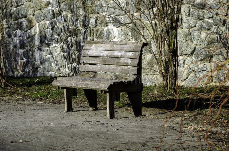 Wooden bench for rest stock image. Image of recreation - 144396587