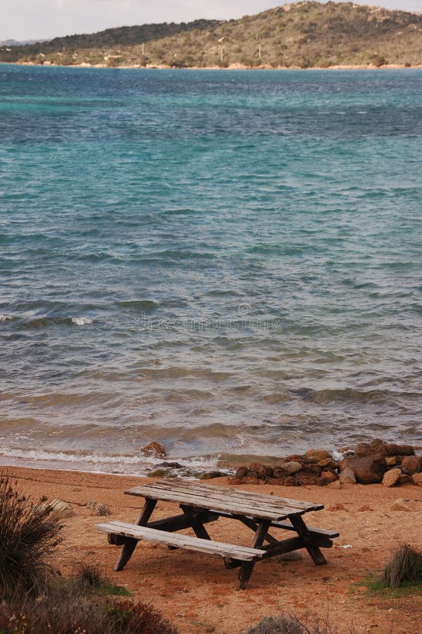 Bench at the sea stock photo. Image of bench, tranquil - 109977366