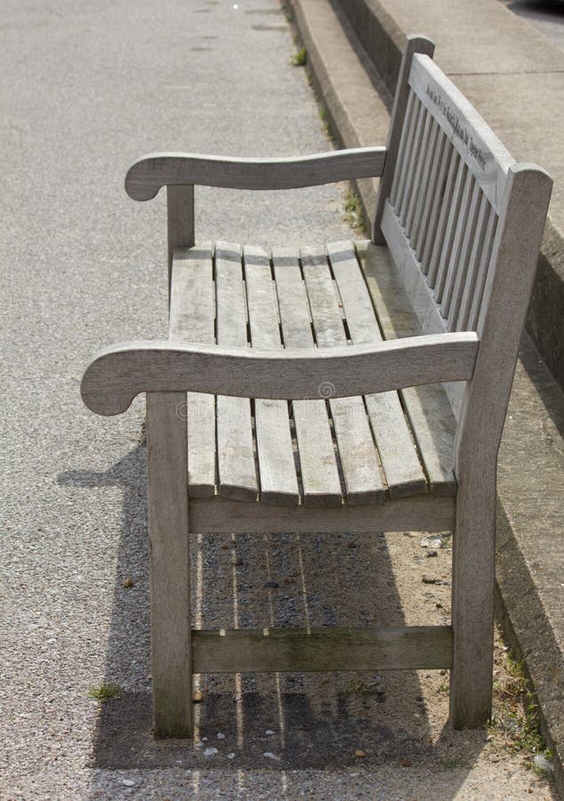 Wooden Bench - Side on View with Shadow Stock Photo - Image of sitting ...