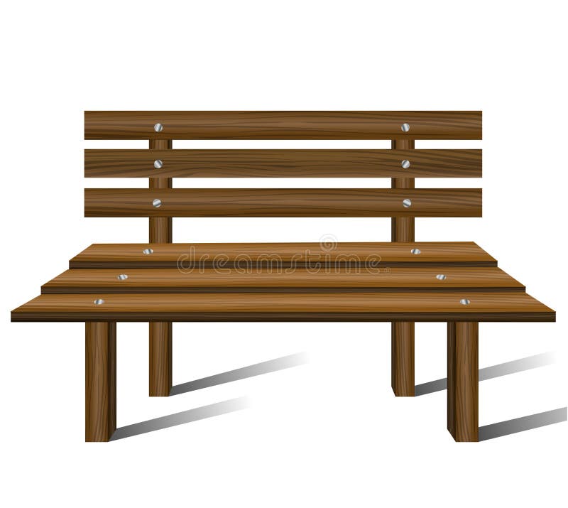 Wooden Bench Made of Tree Trunks Stock Illustration - Illustration of ...