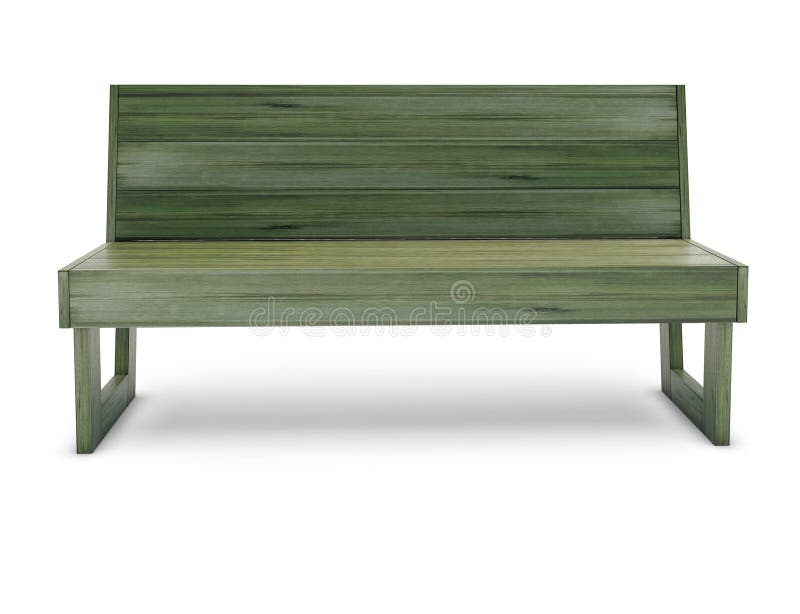 Wooden Bench on the White 3d Render Stock Illustration - Illustration ...