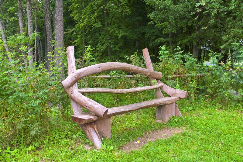 Wooden bench in the woods stock image. Image of peace - 26469817