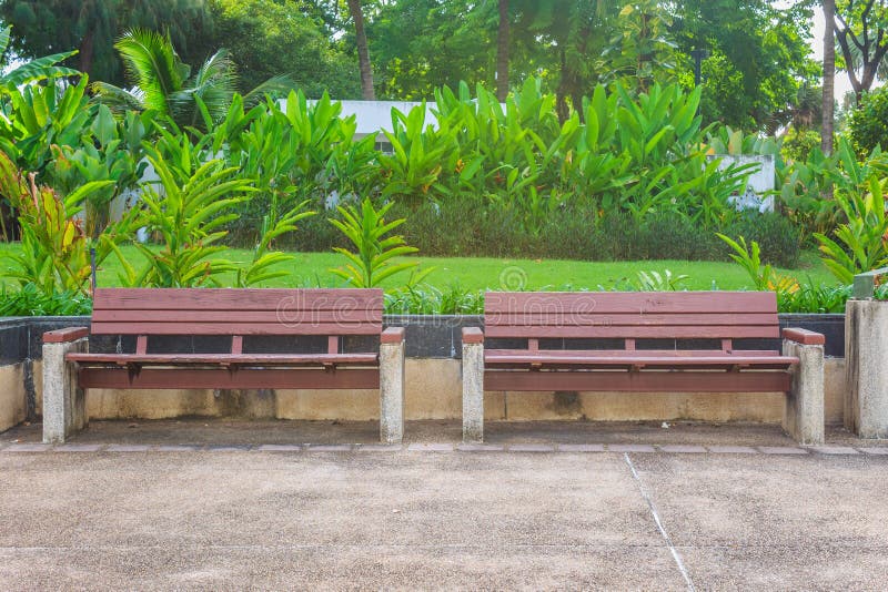 Wooden benches in park stock image. Image of seat, natural - 42035049