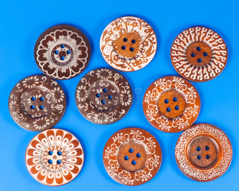 Wooden and Big Buttons stock photo. Image of wood, metallic - 30037708