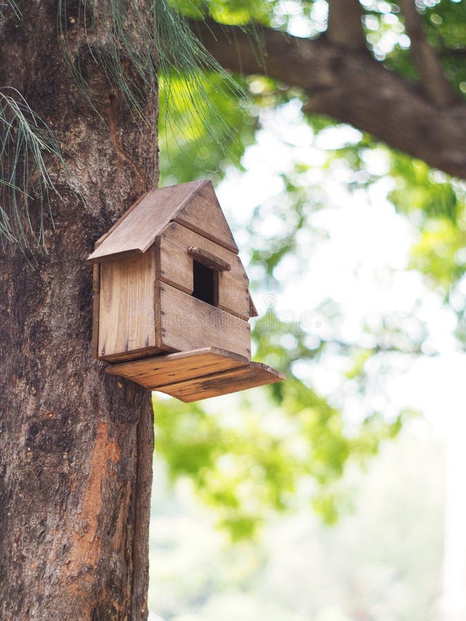 Wooden bird house stock photo. Image of bird, garden - 76679602