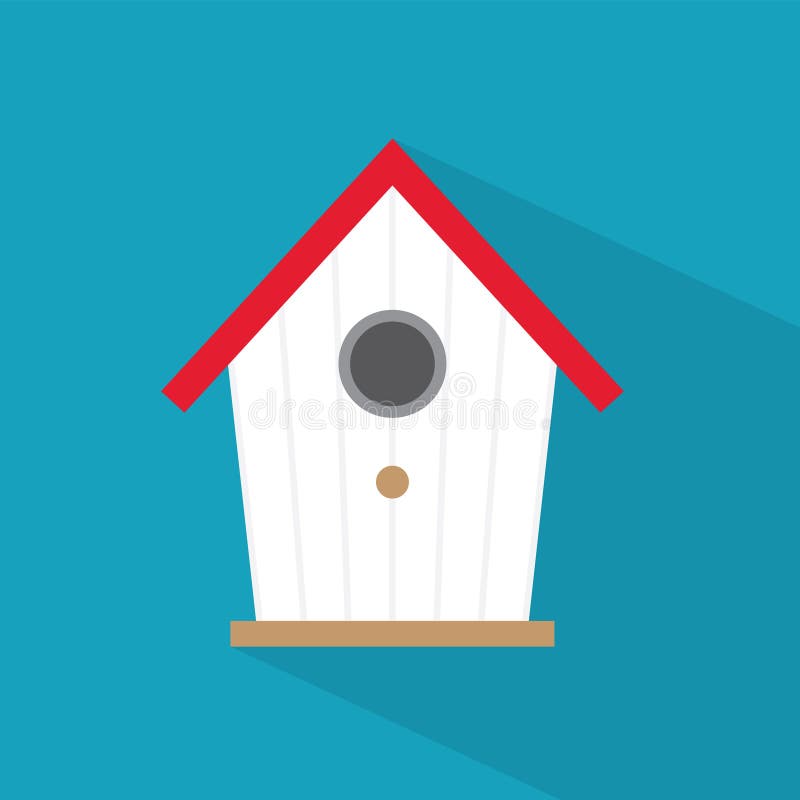 Wooden bird house icon stock vector. Illustration of bird - 193388177