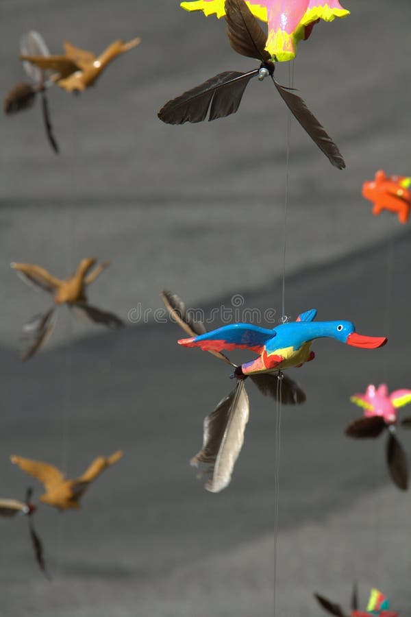 Wooden bird mobile stock photo. Image of colored, colourful - 20148476