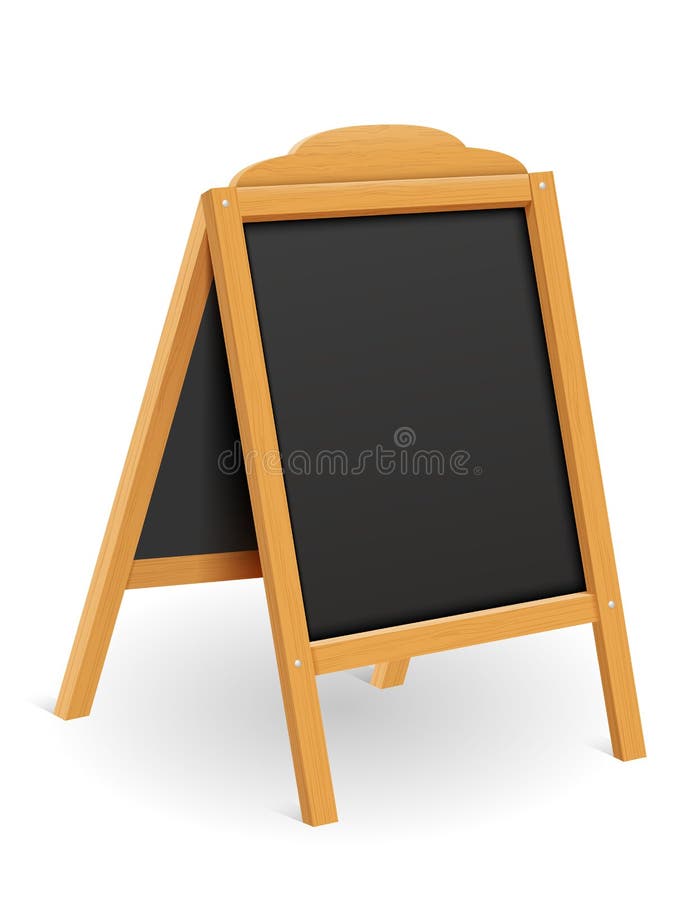 Wooden Black Menu Board Blank Template for Design Vector Illustration ...