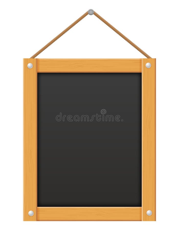Wooden Black Menu Board Blank Template for Design Vector Illustration ...