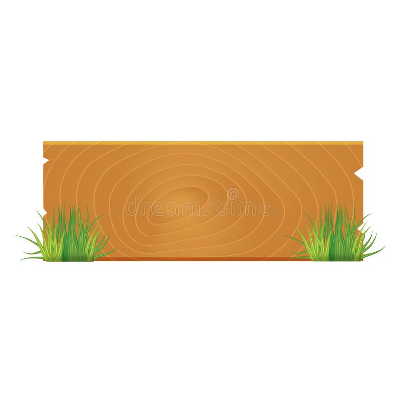 Wooden Blank Board Signs Spring Time with Grass. Stock Vector ...