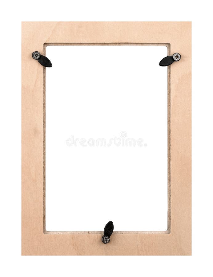 Wooden Blank Frame. Empty Narrow Picture Frame Isolated on White ...
