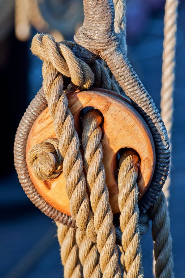 Rope Rigging on a Wooden Boat Stock Image - Image of leisure, equipment ...