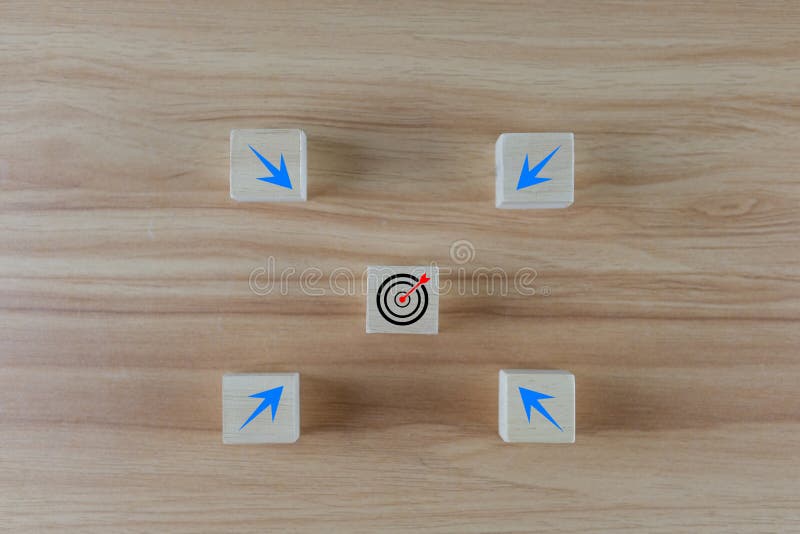 Wooden Block with an Arrow in the Cente Stock Photo - Image of business ... Wooden Block with an Arrow in the Cente Stock Photo - Image of business ...