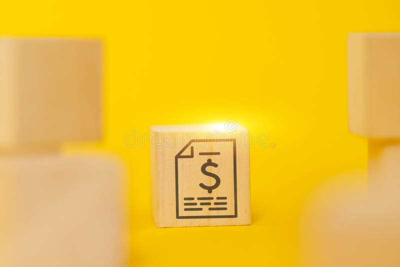 A Wooden Block with a Dollar Sign on it Stock Image - Image of ...