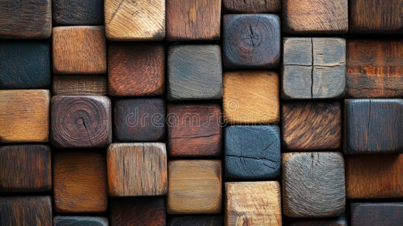 Wooden Block Mosaic Pattern Design Texture Stock Illustration ...