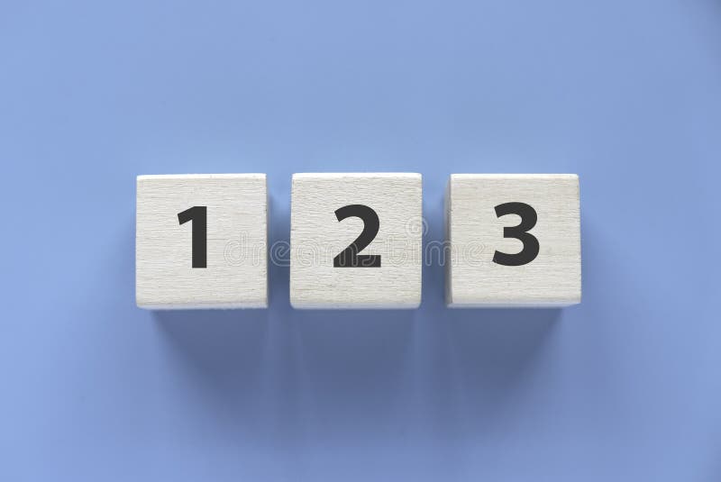Wooden Block with Number of One, Two and Three Stock Photo - Image of ...