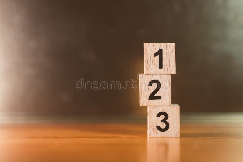 Wooden Block Number with Stack Coins Stock Image - Image of growth ...