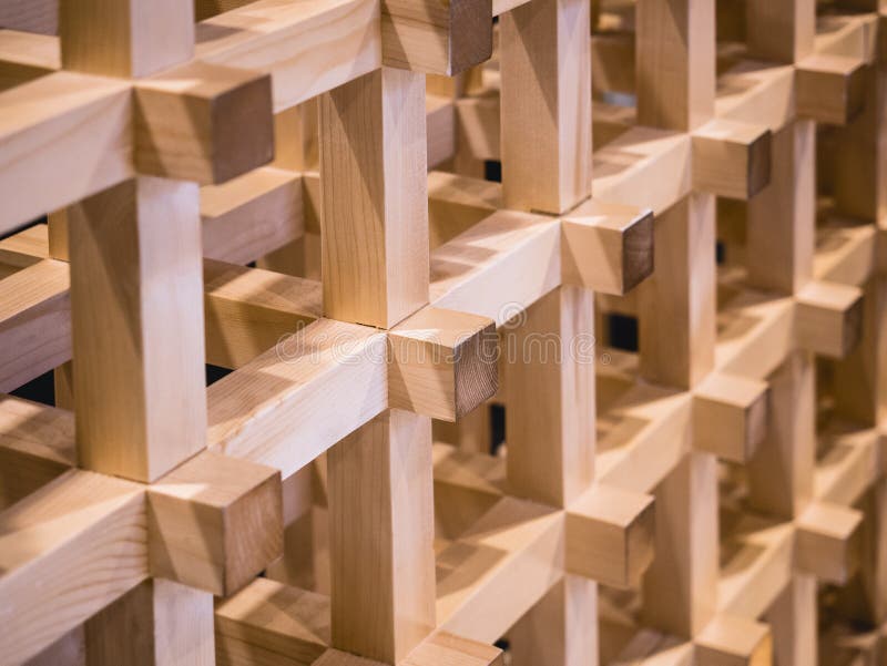 Wooden Block Stack Wall Pattern Interior Decoration Stock Photo - Image ...