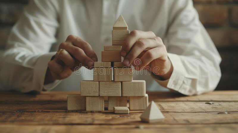 The Wooden Block Pyramid.AI Generated Image Stock Photo - Image of ...