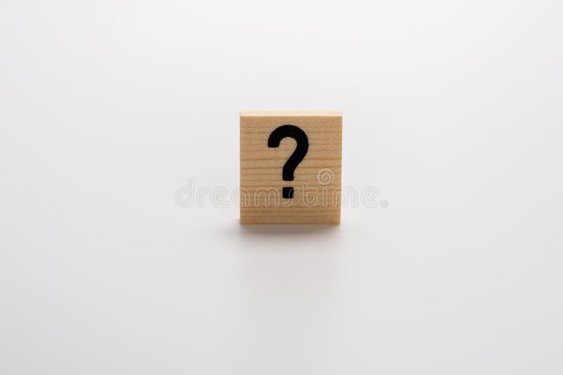 A Wooden Block with a Question Mark on it Stock Photo - Image of query ...