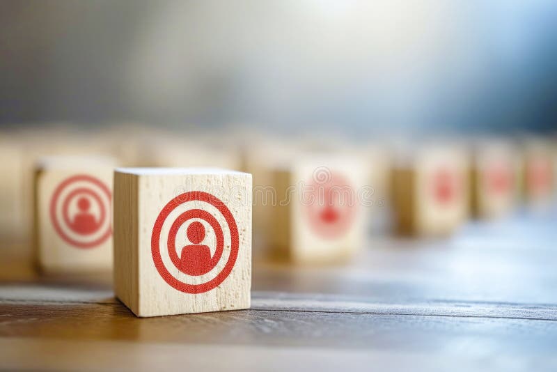 A Wooden Block with a Red Target on it Sits on a Wooden Table Stock ...