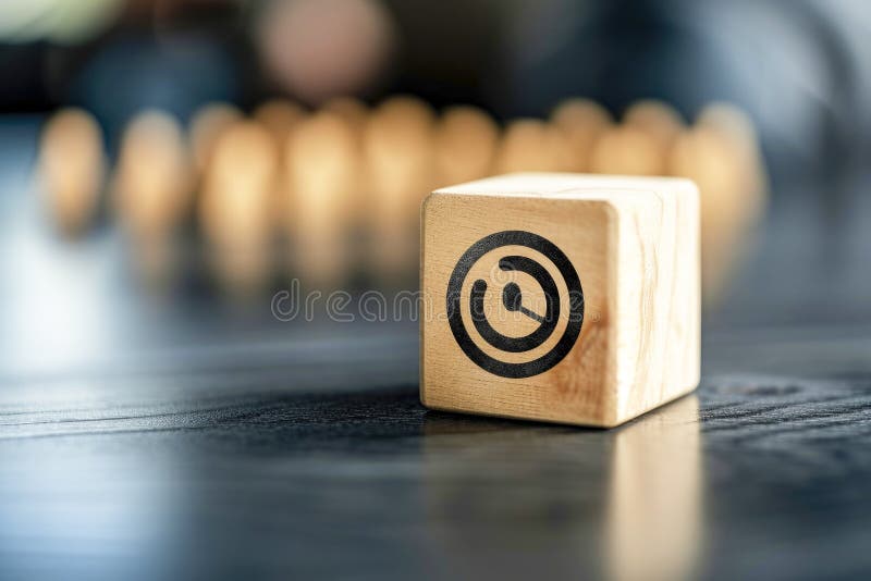 A Wooden Block with a Red Target on it Sits on a Wooden Table Stock ...
