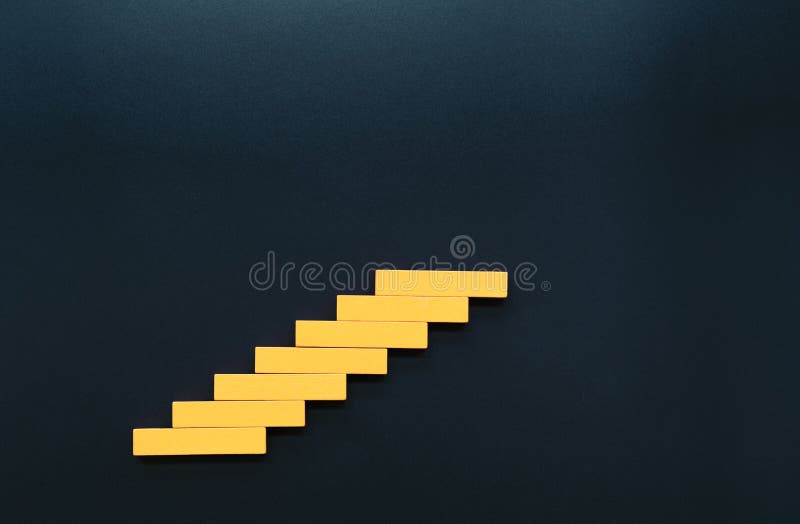 Wooden Block Stacking As Step Staircase. Business Concept for Growth ...