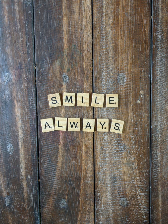 Wooden Block with Text of Smiles always Stock Photo - Image of smiles ...