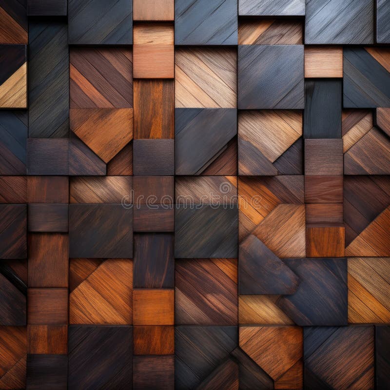 Wooden Block Wall Construction Stock Illustration - Illustration of ...