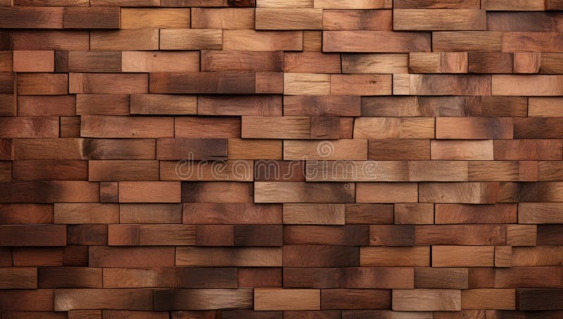 The Wooden Block Wall Design Stock Image - Image of vintage, panel ...