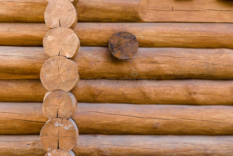 Wooden Blockhouse. Close-up of the Wall Stock Image - Image of yellow ...