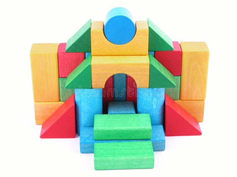Wooden blocks stock image. Image of children, green, game - 1236305