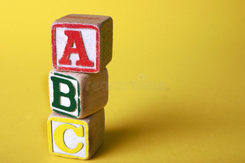 ABC Blocks Stacked Vertically Stock Photo - Image of wooden, grow: 1487218