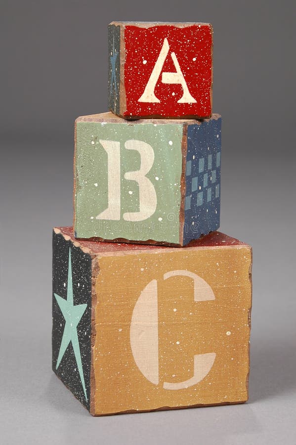 Wooden Blocks with ABC Letters Stock Image - Image of letter, children ...