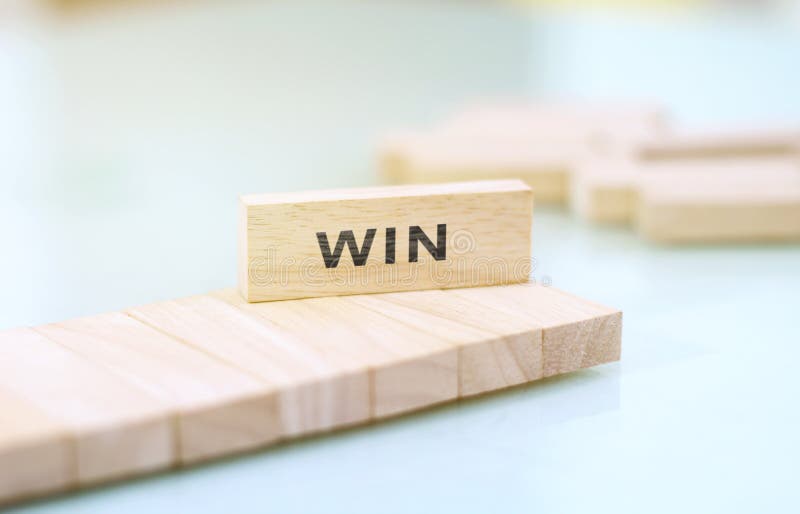 Wooden Blocks Arranged in a Line on Table. Stock Image - Image of lying ...