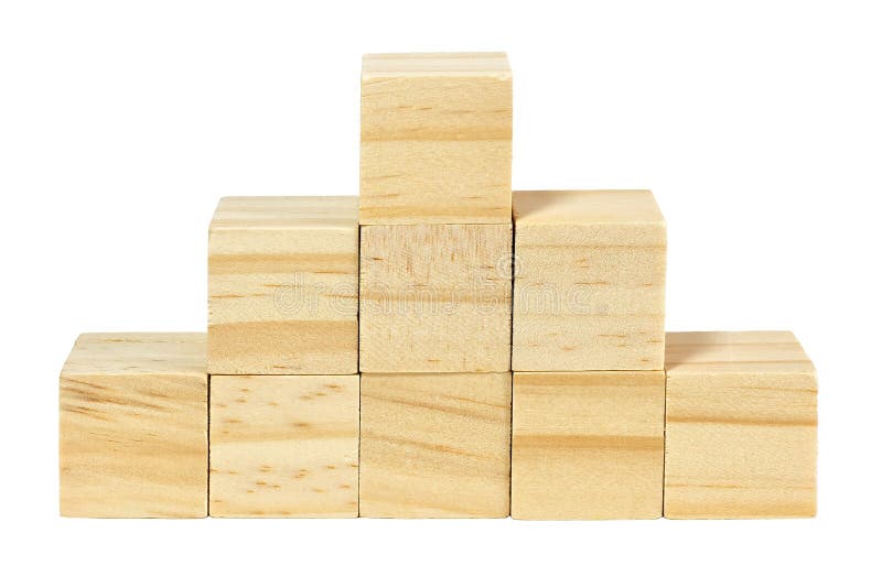 Wooden Blocks Arranged in Pyramid Shape Stock Image - Image of ...